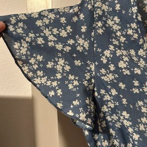 SHEIN | Dresses | Shein Xs Blue Floral Print Dress | Poshmark